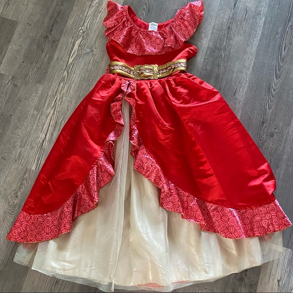 Disney | Costumes | Disney Princess Elena Of Avalor Red Satin Gown ...